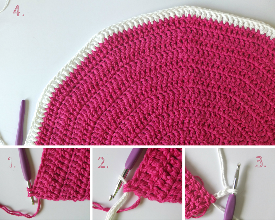 crochet half circle watermelon rug - sigoni macaroni