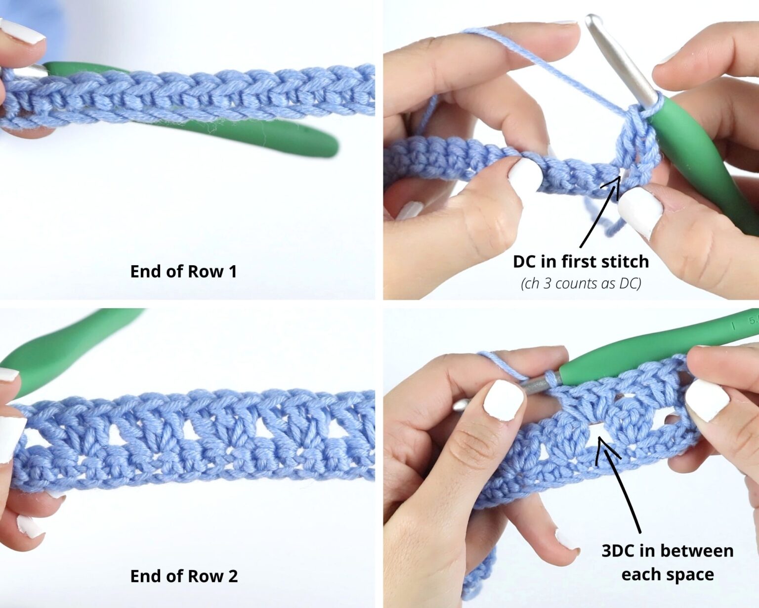 5 Beginner Friendly Crochet Blanket Stitches | Picture & Video Tutorial ...