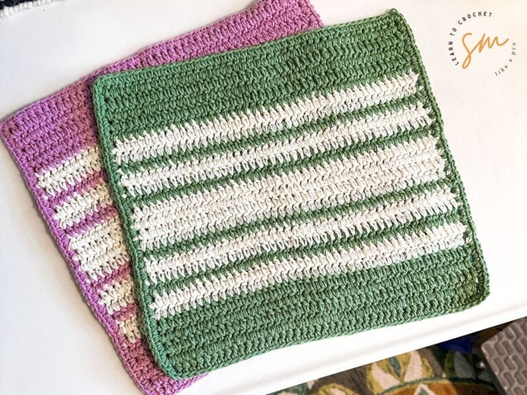 Easy Double Crochet Dishcloth Pattern for Beginners - sigoni macaroni