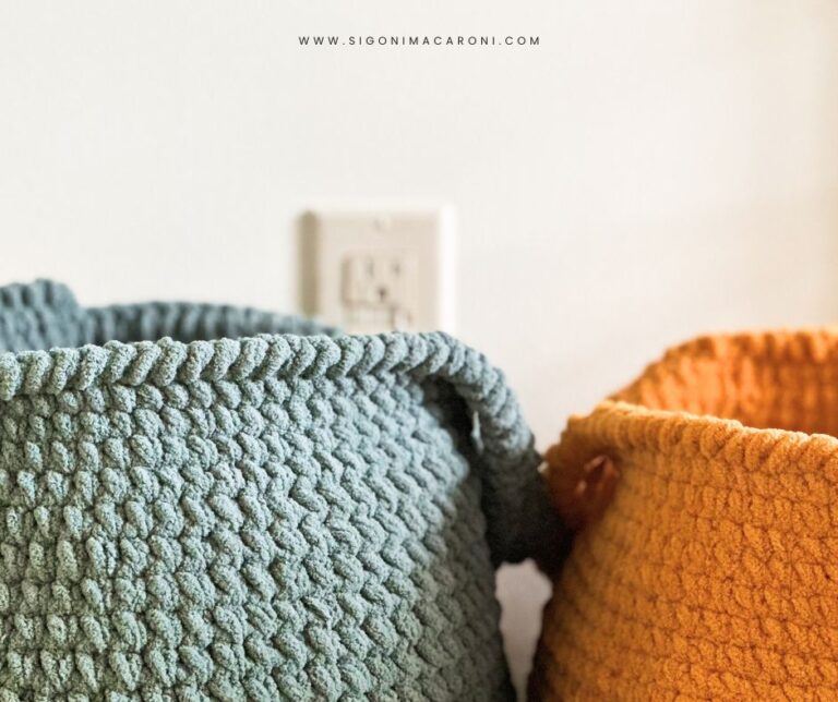 Easy Single Crochet Basket Pattern for Beginners - sigoni macaroni